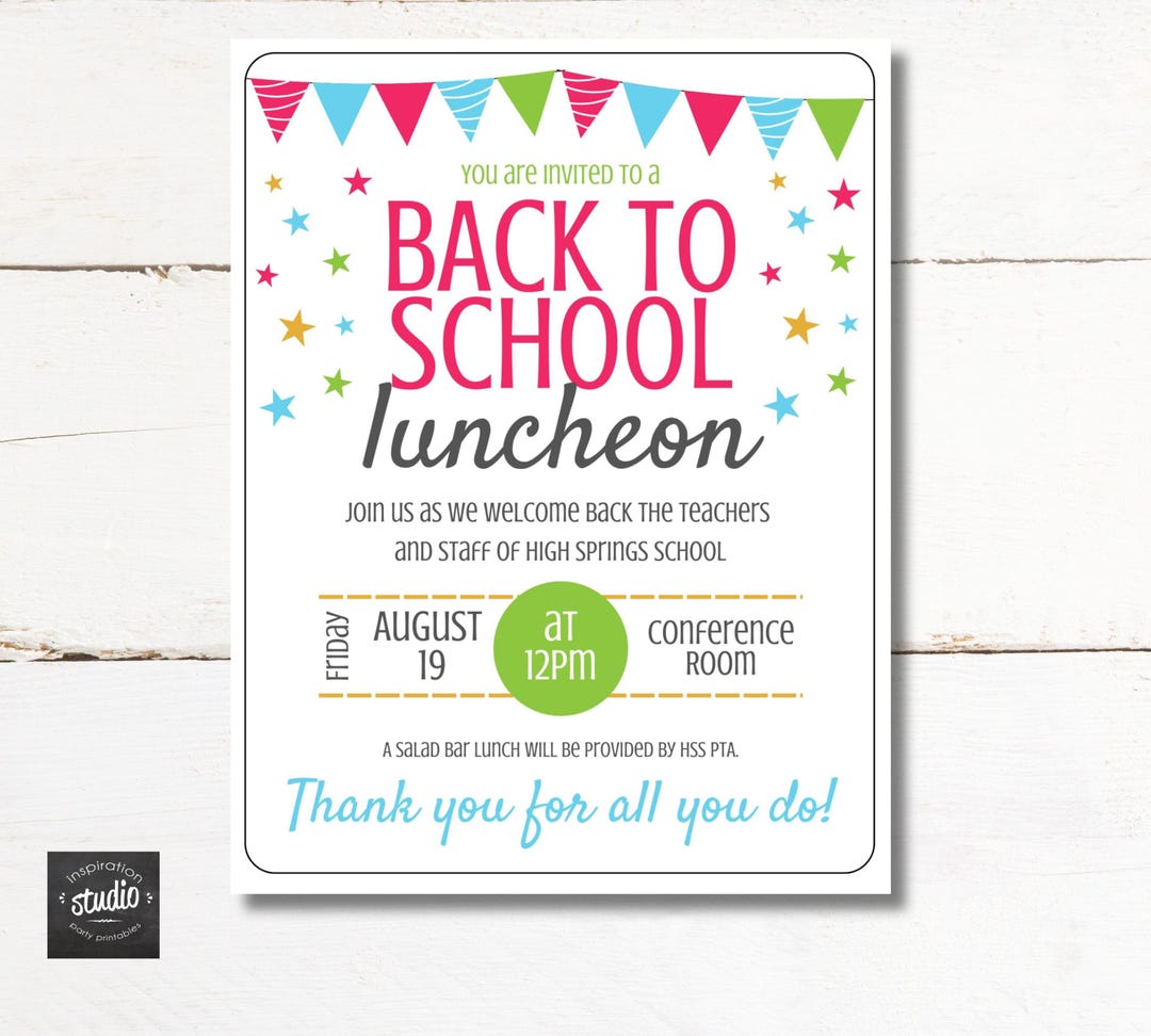 Editable Back to School Luncheon Flyer Template | Perfect for Teachers ...