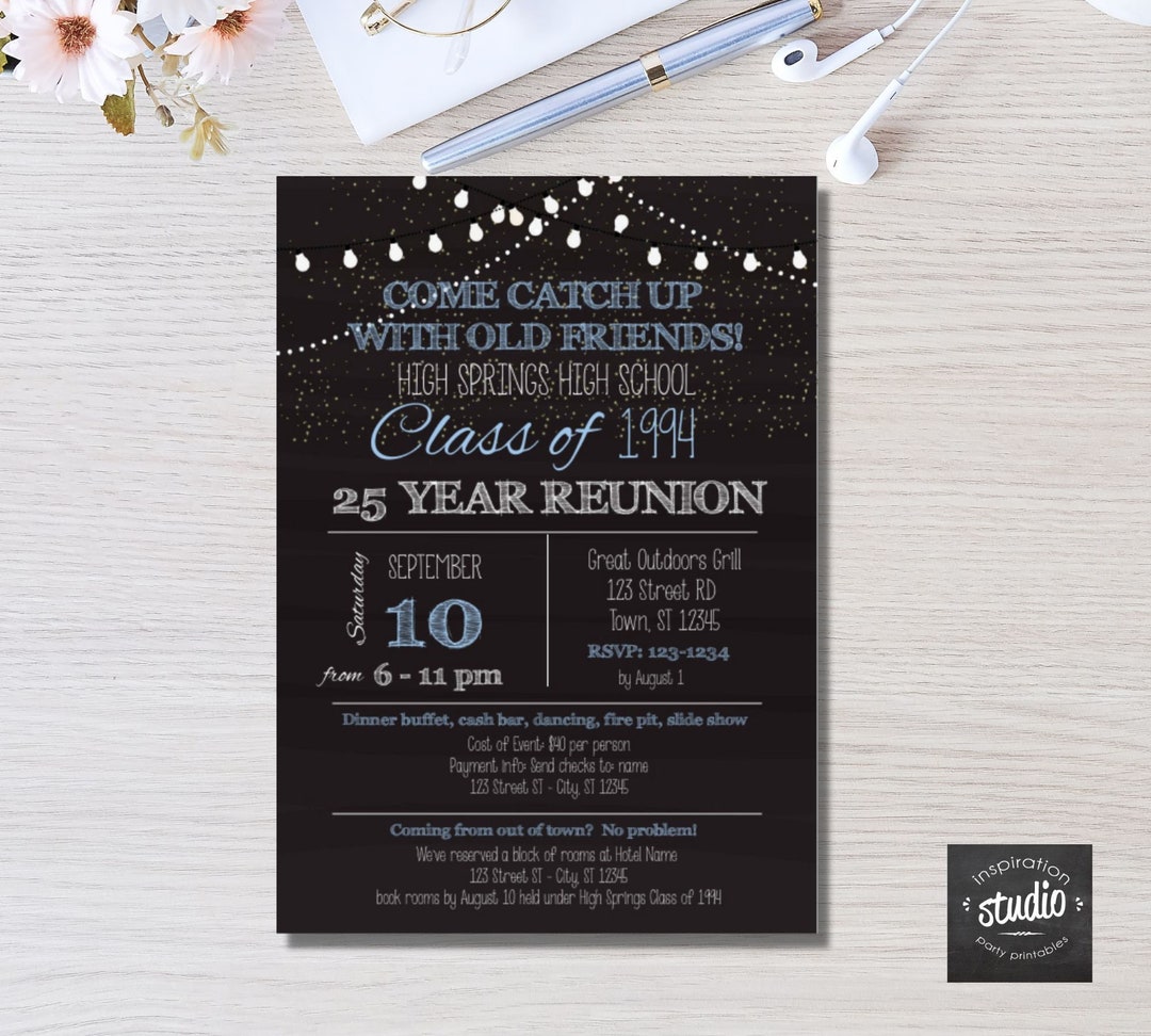 High School Reunion Invitation Template | College Reunion Invite ...