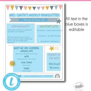 Yearly Newsletter Editable Templates Bundle, Newsletter Bundle, Monthly ...