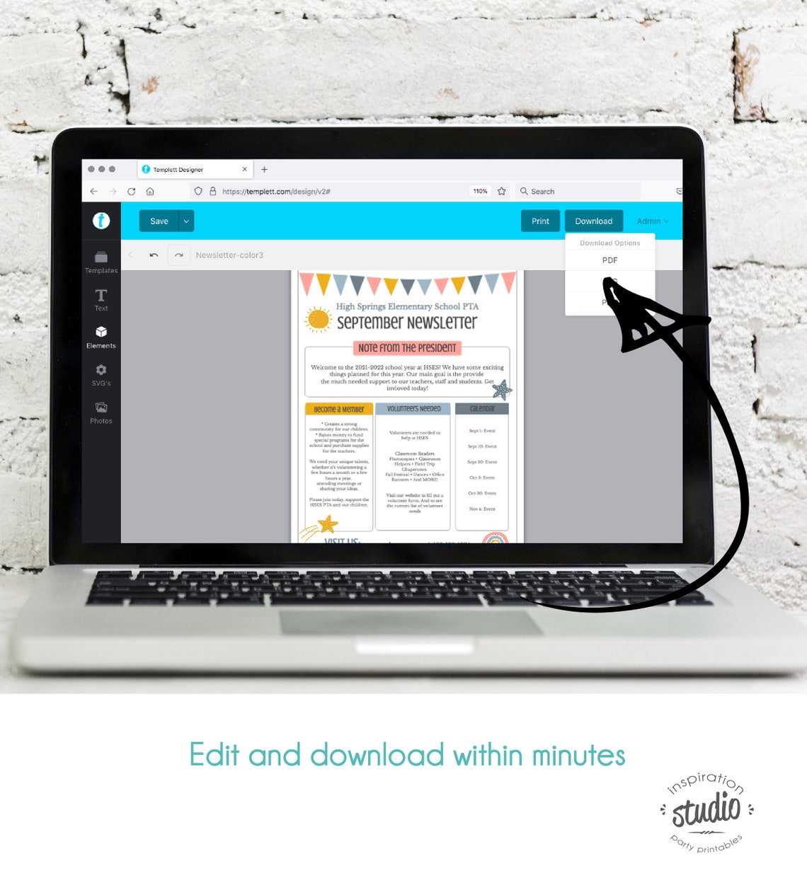 Editable School Newsletter Template PTA PTO PTSA Newsletter - Etsy