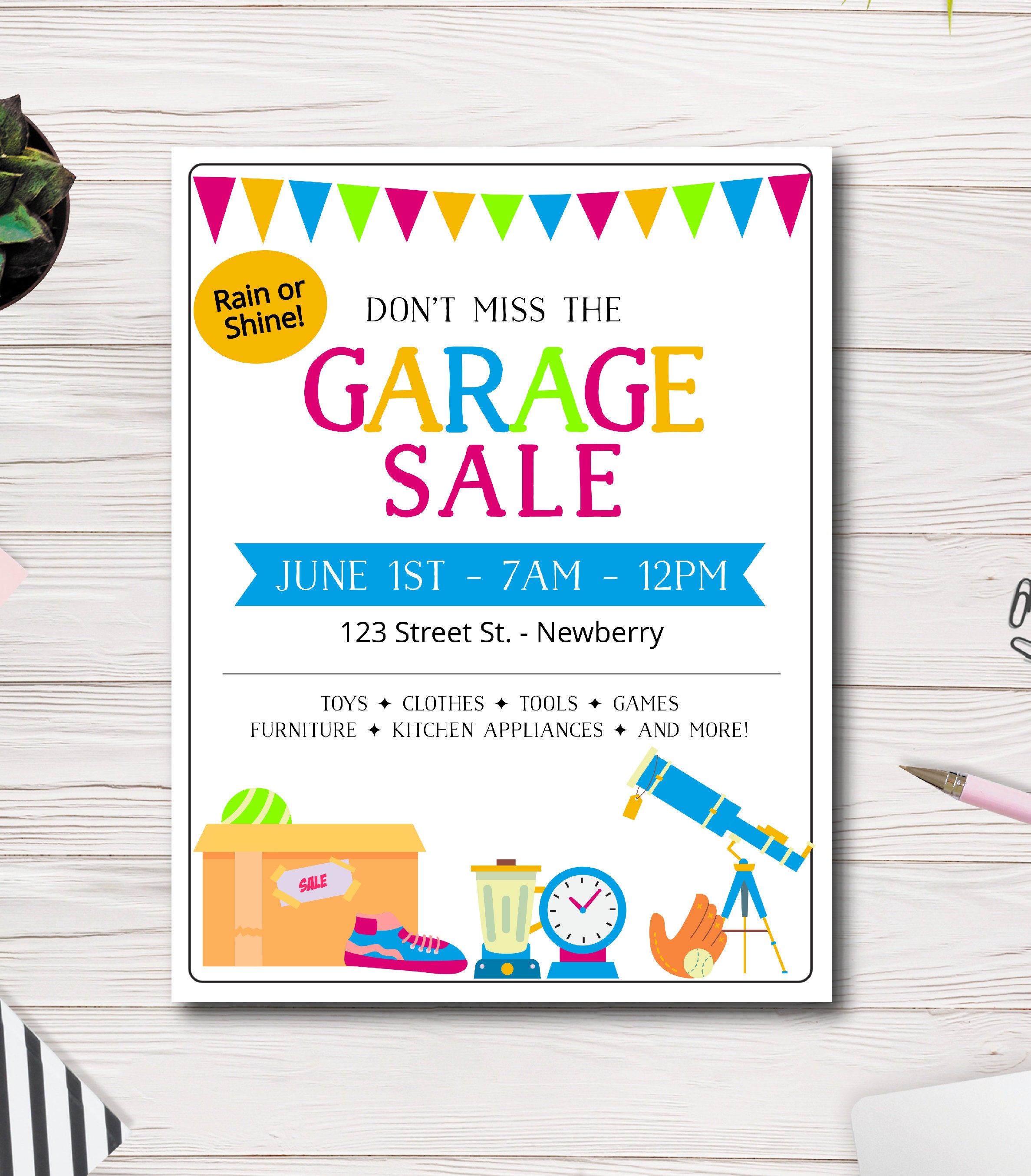 Garage Sale Fundraiser Template