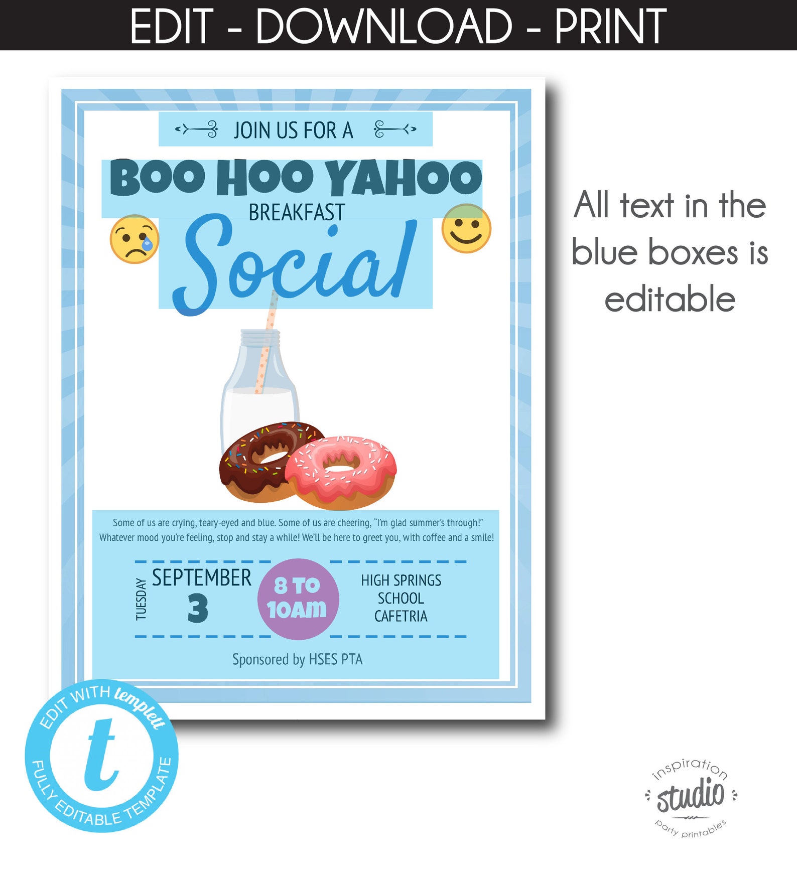 Boo Hoo Yahoo School Flyer Template First Day of School | Etsy