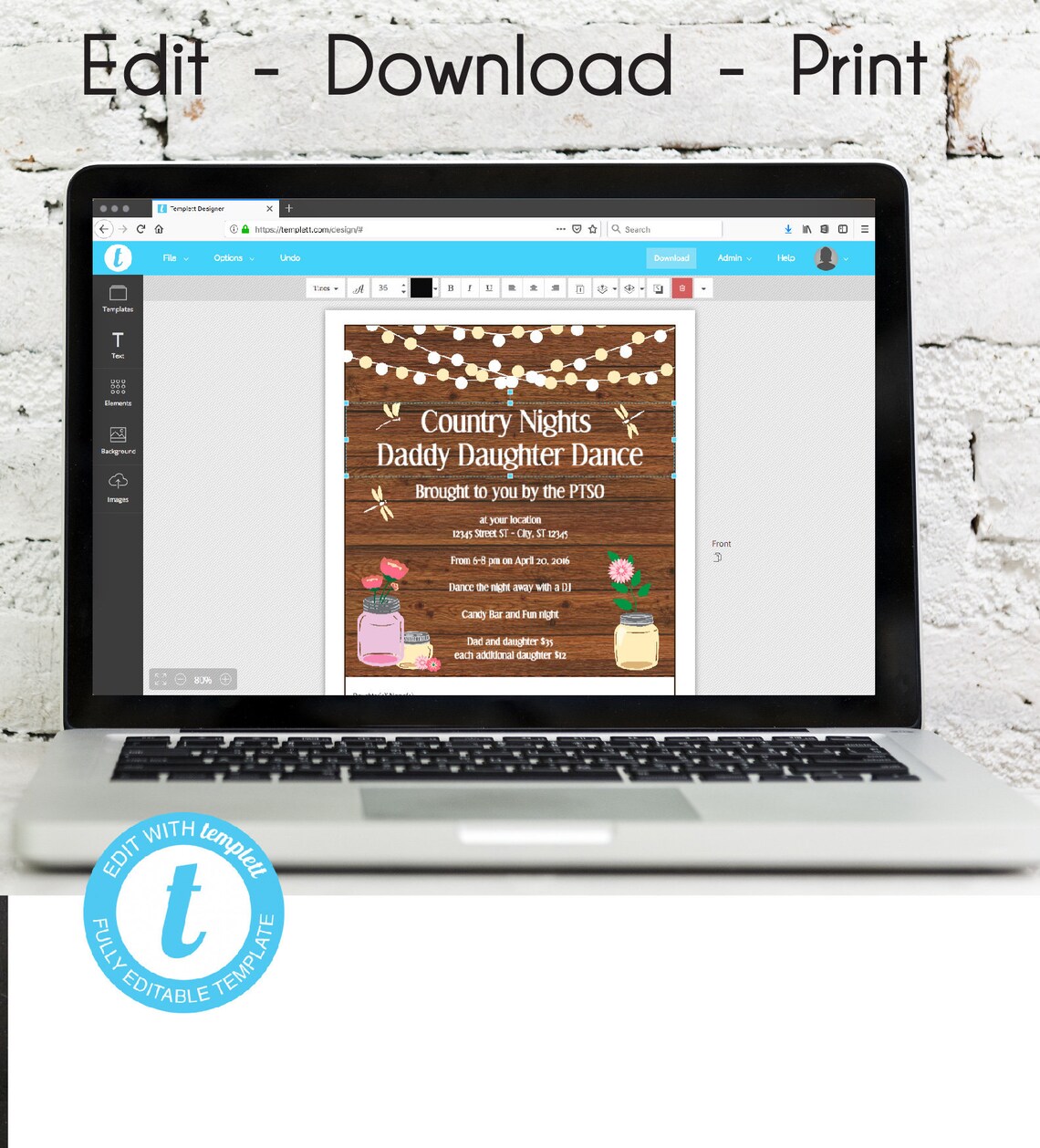 Country Nights - Father Daughter Dance Flyer, Tickets, Poster Template ...