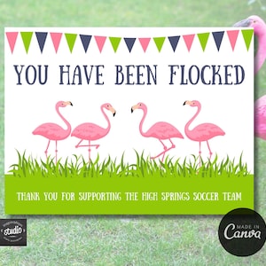 Flock a Friend Yard Sign Template: Flamingo Fundraiser Sign | Easy to ...