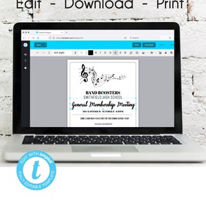 Band Boosters Meeting Announcement Flyer Template | Band Booster Flyer ...