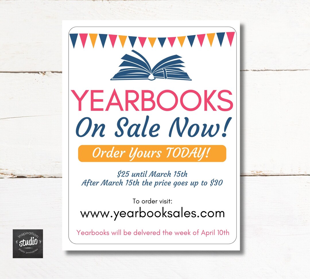 Yearbook Sale Flyer Template | School Template | Yearbooks on Sale ...