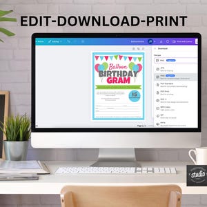 Editable Birthday Balloon Gram Flyer | School, PTA, PTO Fundraiser ...