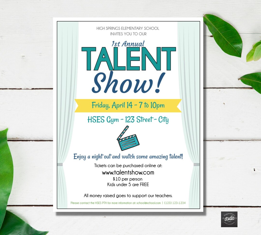 Talent Show Event Flyer Template, School Flyer, Church Flyer, School ...