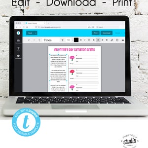 Valentine's Day Carnation Gram Flyer Template | for Schools, Church ...