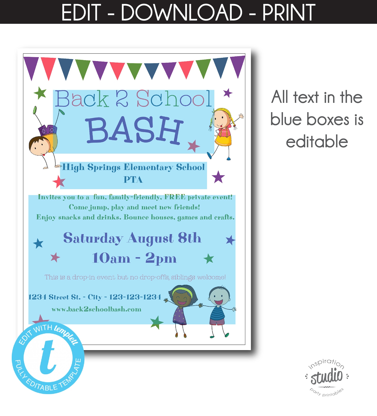 Back to School Bash Event Flyer Back to School Flyer - Etsy
