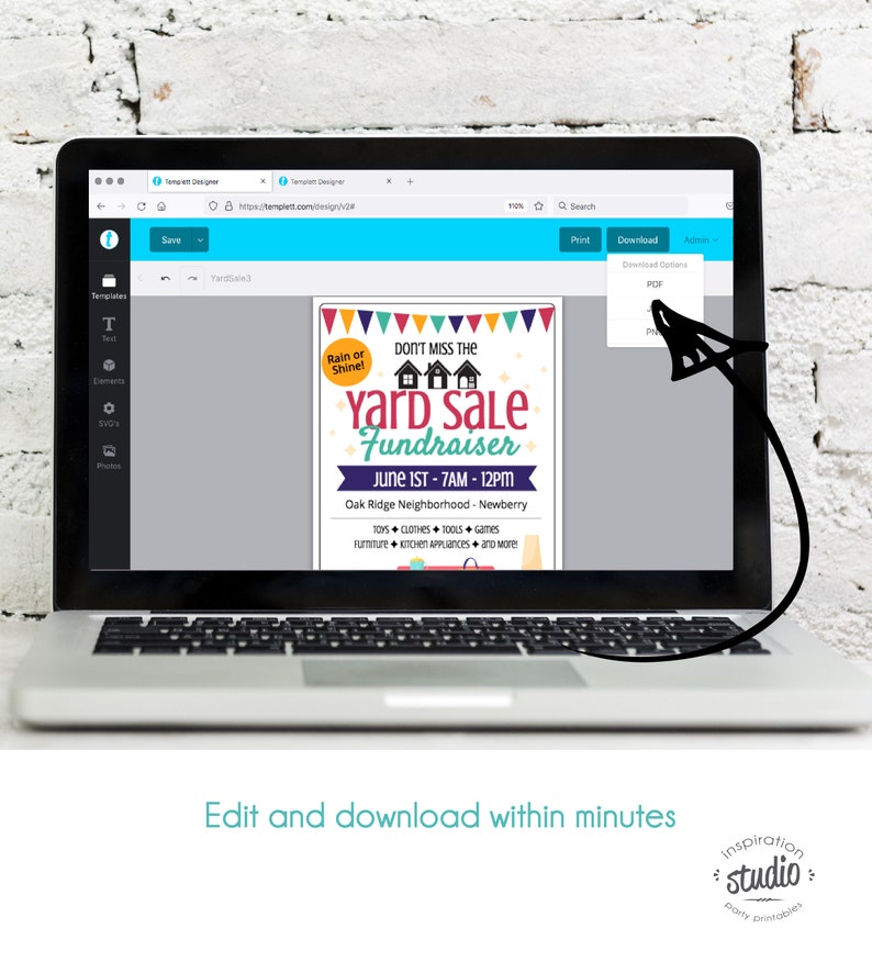 Editable Yard Sale Fundraiser Flyer Template Garage Sale | Etsy