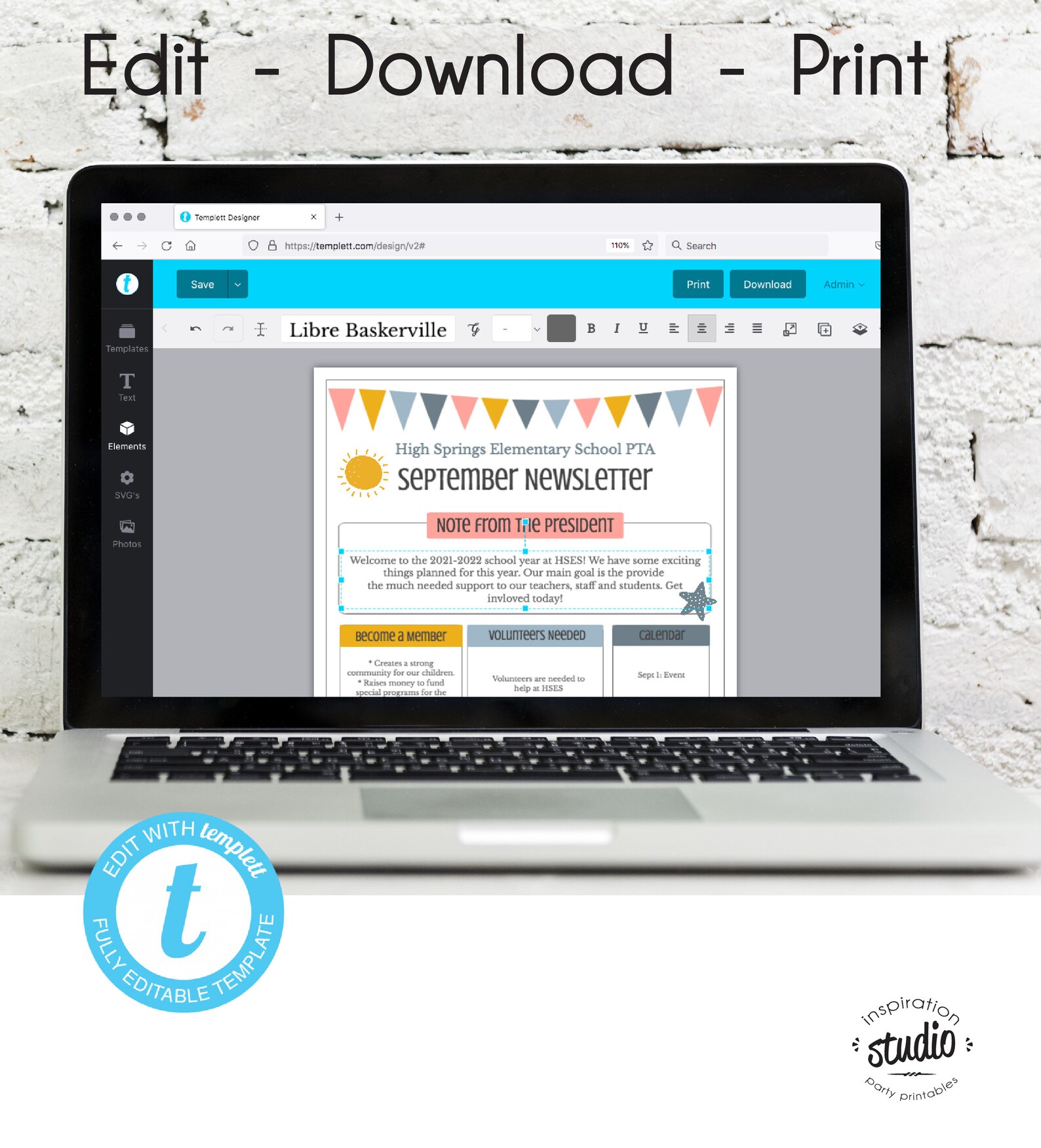 Editable School Newsletter Template PTA PTO PTSA Newsletter - Etsy