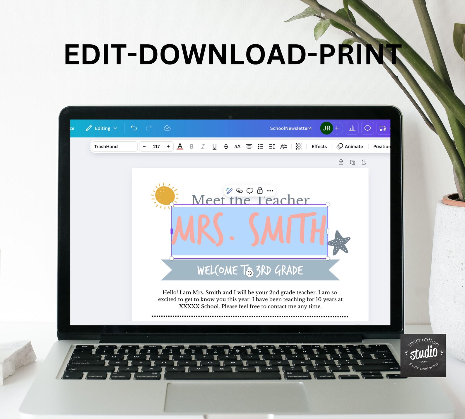 Meet the Teacher Flyer | Editable Canva Template Back to School Welcome ...