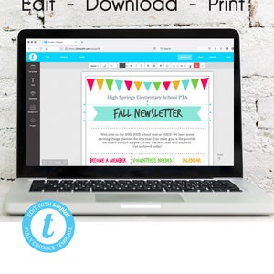 School Newsletter Template | PTA, PTO, PTSA Newsletter Template | Pick ...