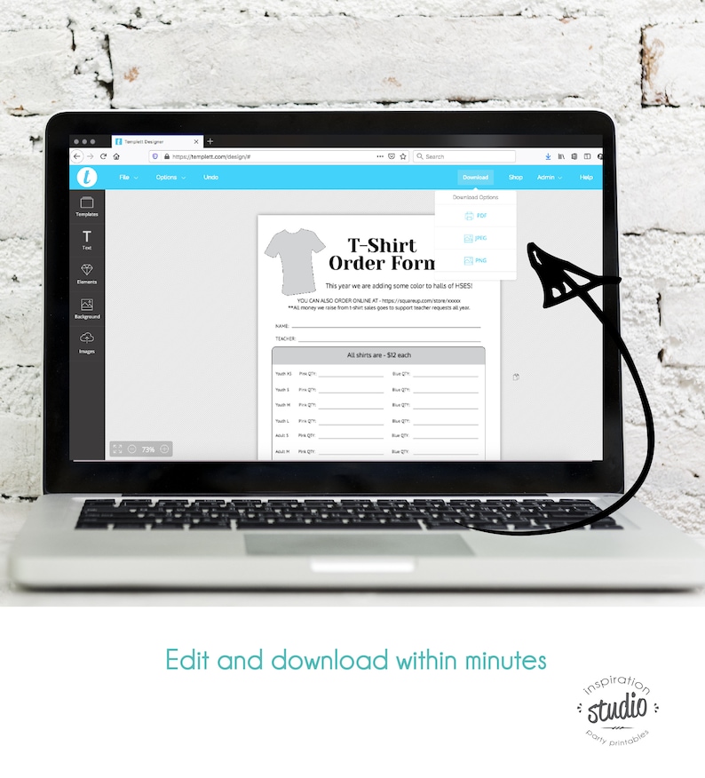T-shirt Order Form Template, PTA, PTSA, PTO, Church Fundraiser Flyer ...