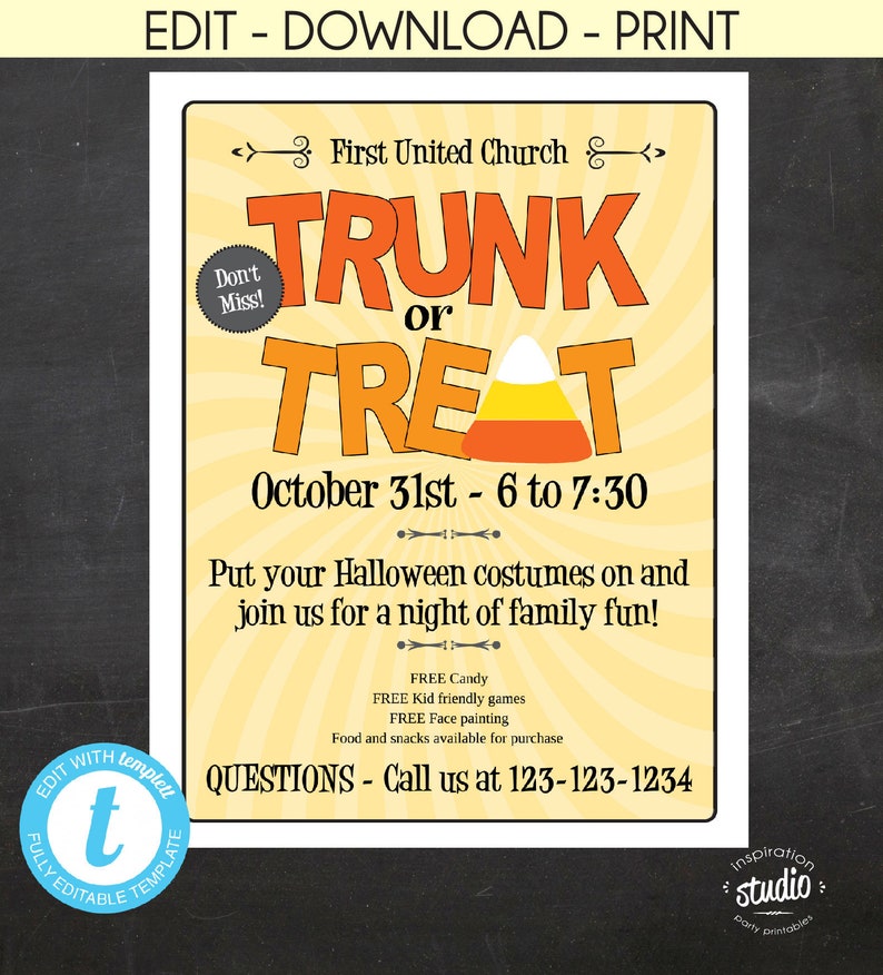 Trunk Or Treat Flyer Template