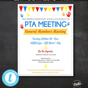 Editable Meeting Announcement Flyer Easy to Use Template Edit Yourself ...