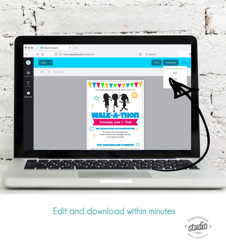 Walk-a-thon Fundraiser Flyer Fun Walk 2k Walk PTA PTO - Etsy