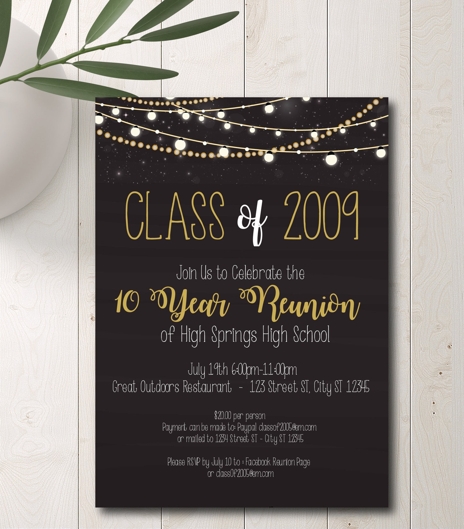 High School Reunion Invitation Template, College Reunion, Chalkboard ...