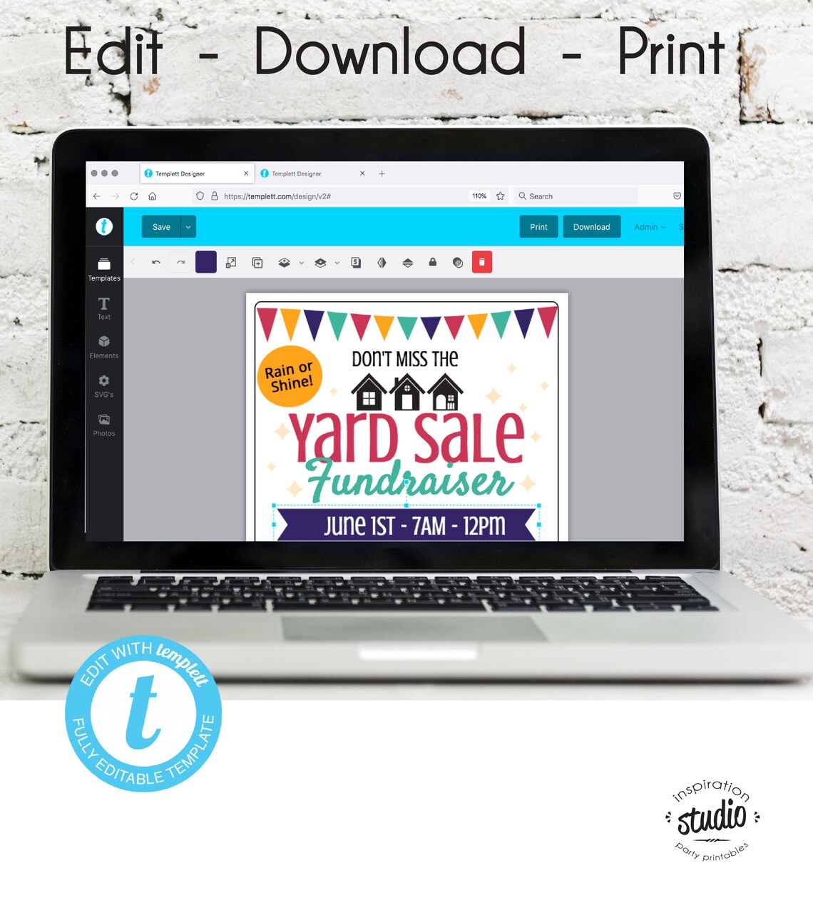 Editable Yard Sale Fundraiser Flyer Template Garage Sale | Etsy