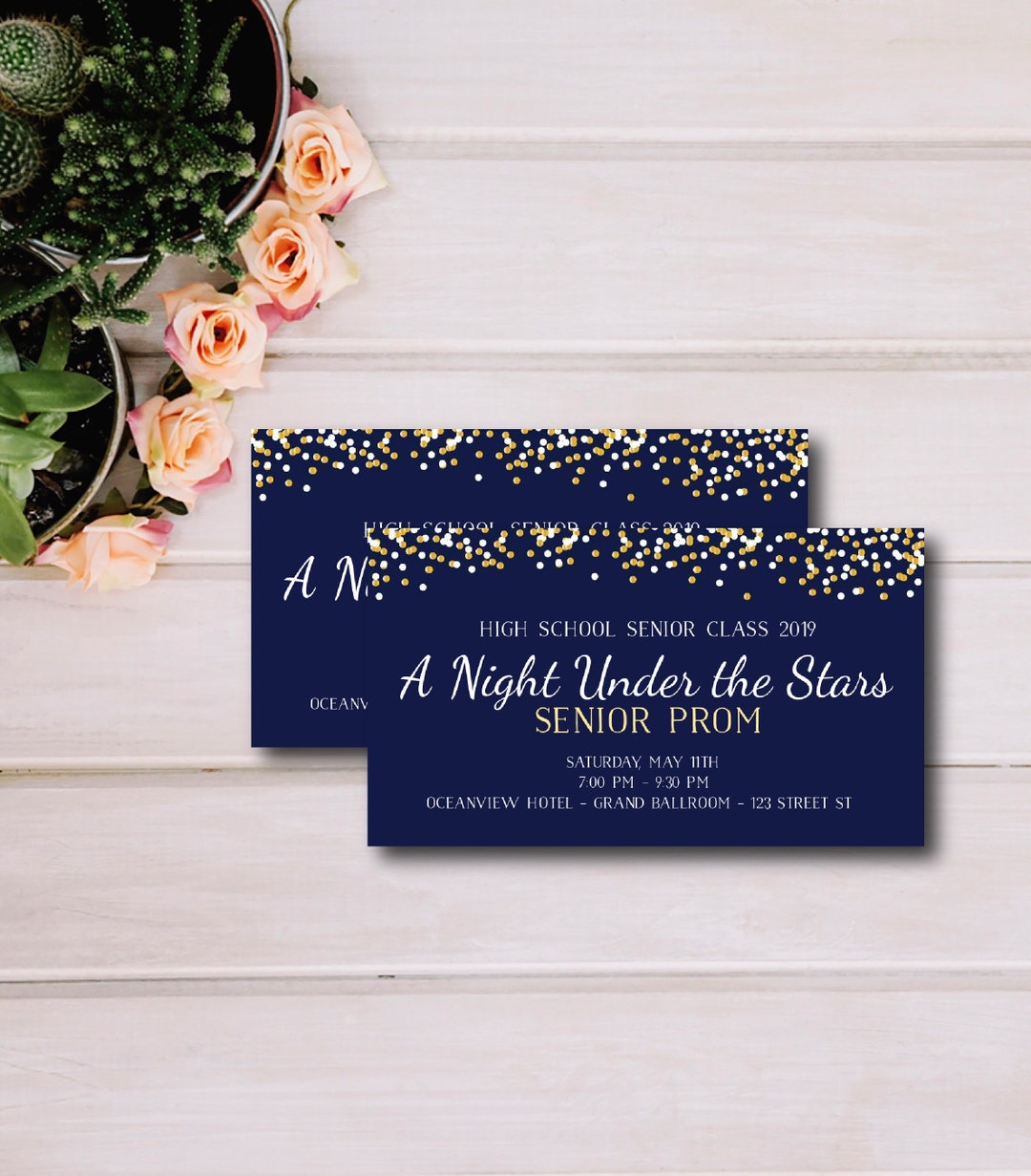 A Night Under the Stars Prom Ticket Template, Senior Prom, Junior Prom ...