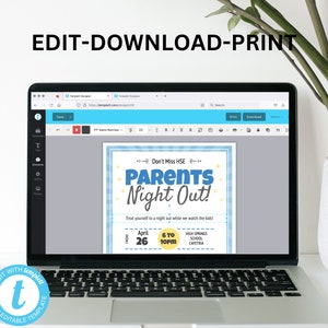 Parents Night Event Flyer Template | Babysitting Event Flyer | Editable ...
