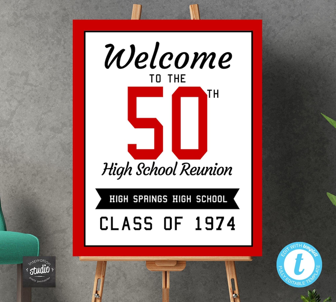 High School Reunion Welcome Poster Template | DIY Printable Welcome ...