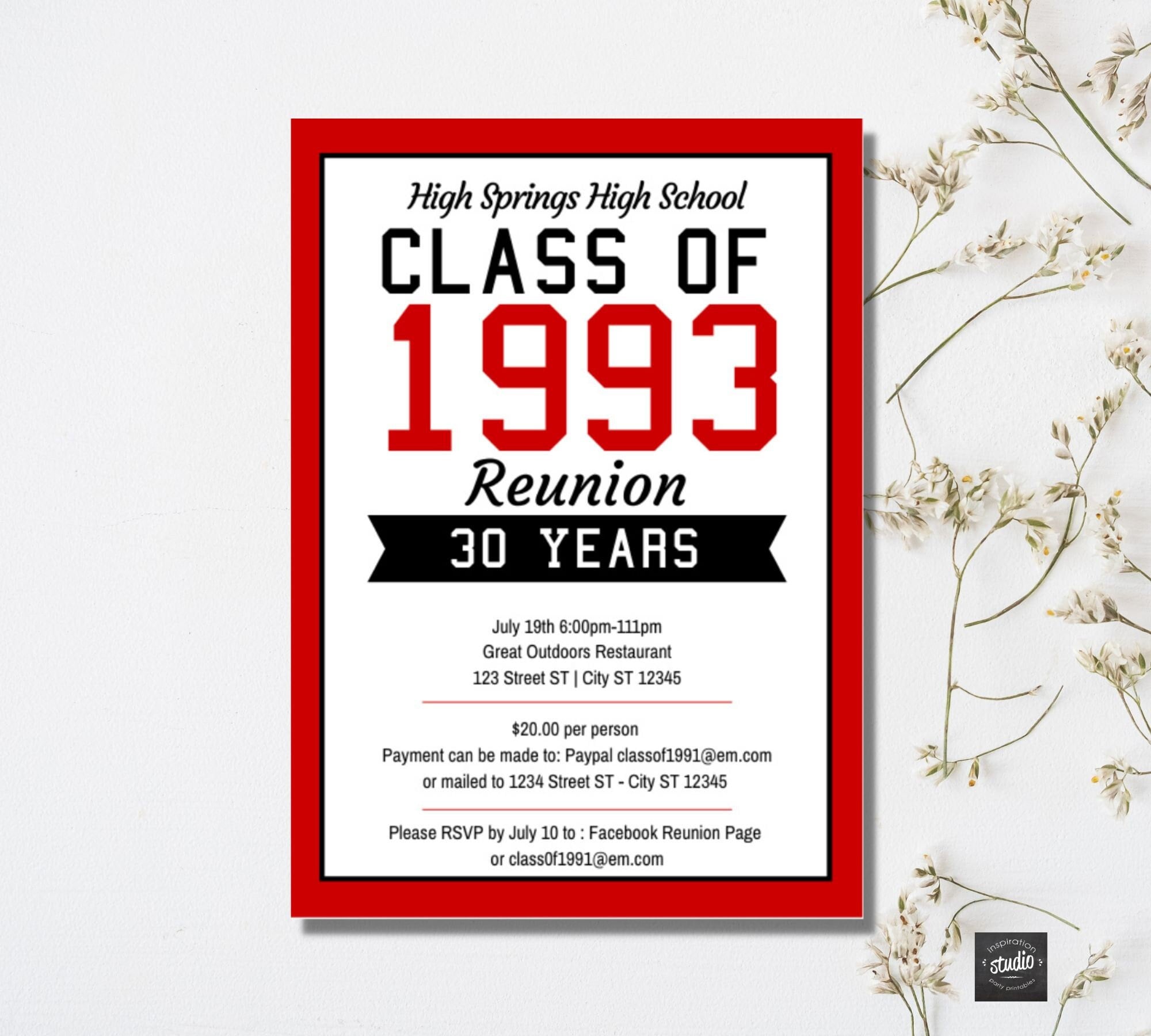 High School Reunion Templates Class Reunion Invitation Template, High