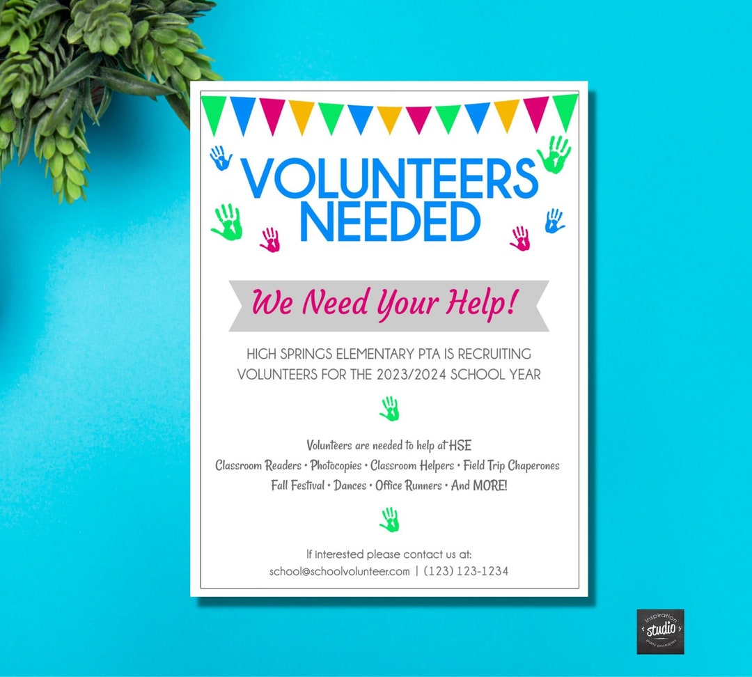 Volunteers Needed Flyer Template Designed for PTA PTO - Etsy