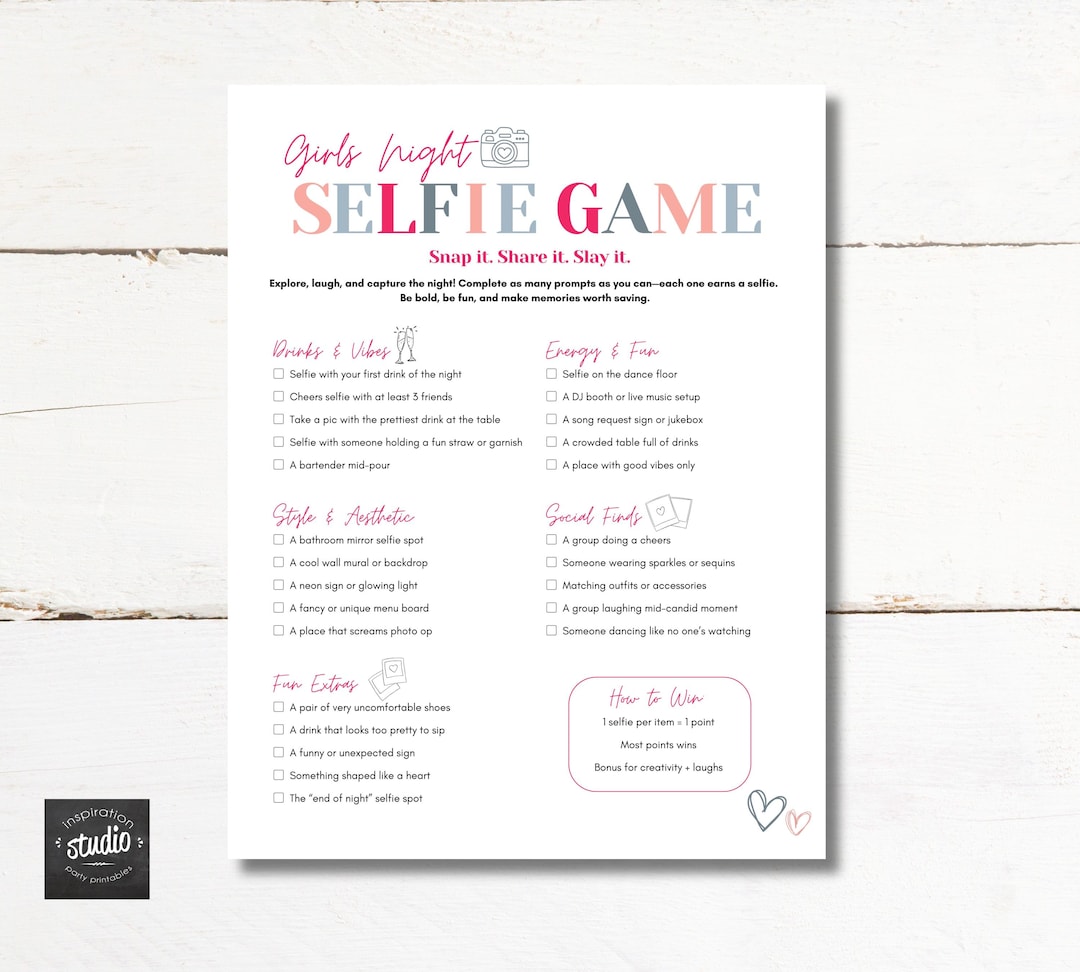 Girls Night Out Selfie Scavenger Hunt | Bachelorette Party | Bar Crawl ...