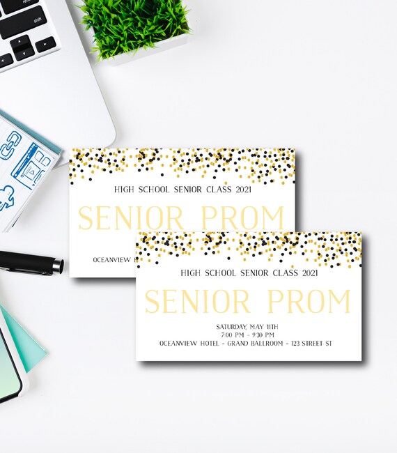 Senior Prom Tickets Template Junior Prom Tickets Event | Etsy