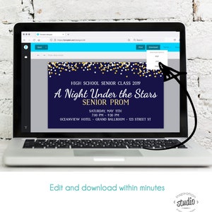 A Night Under the Stars Prom Ticket Template, Senior Prom, Junior Prom ...