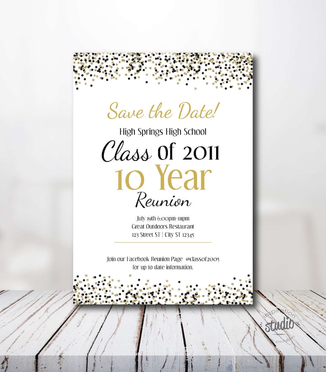 High School Reunion Save the Date, College Reunion, Confetti, Printable ...