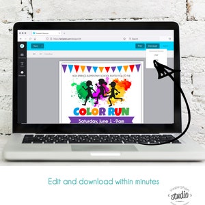 Color Run Fundraiser Flyer Template, Color Walk, 5k Run/walk, 2k Walk ...