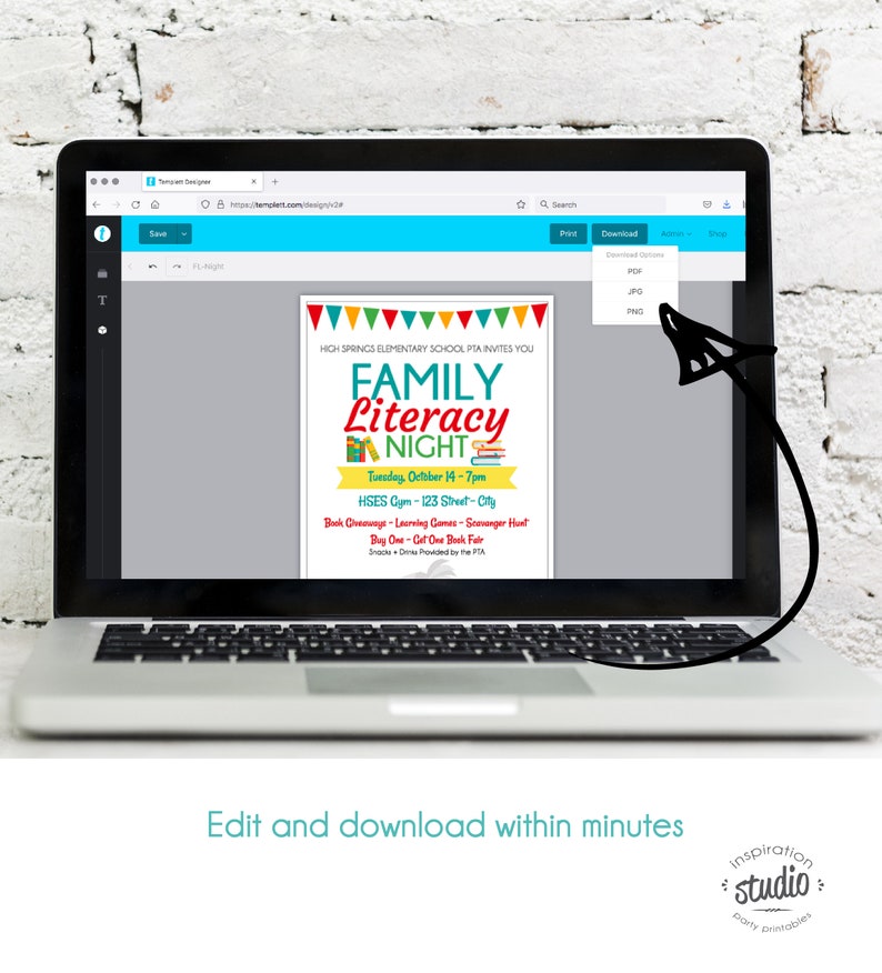 Family Literacy Night Event Flyer Template School Book Night - Etsy