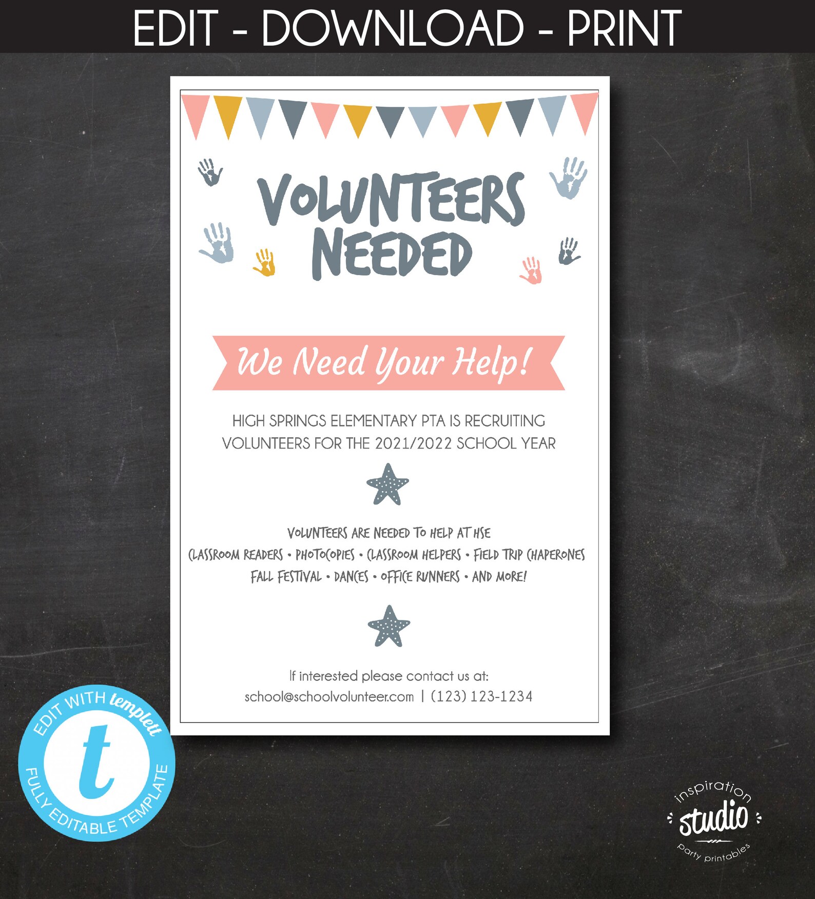 Volunteers Needed Poster Template Back to School Poster - Etsy
