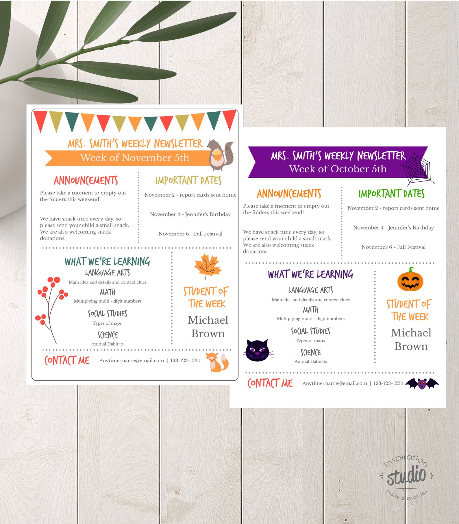 Yearly Newsletter Editable Templates Bundle Newsletter - Etsy