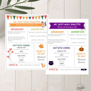 Yearly Newsletter Editable Templates Bundle, Newsletter Bundle, Monthly ...