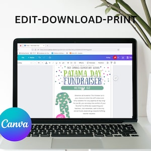Pajama Day Fundraiser Flyer Template, School Fundraiser Flyer, PTA, PTO ...