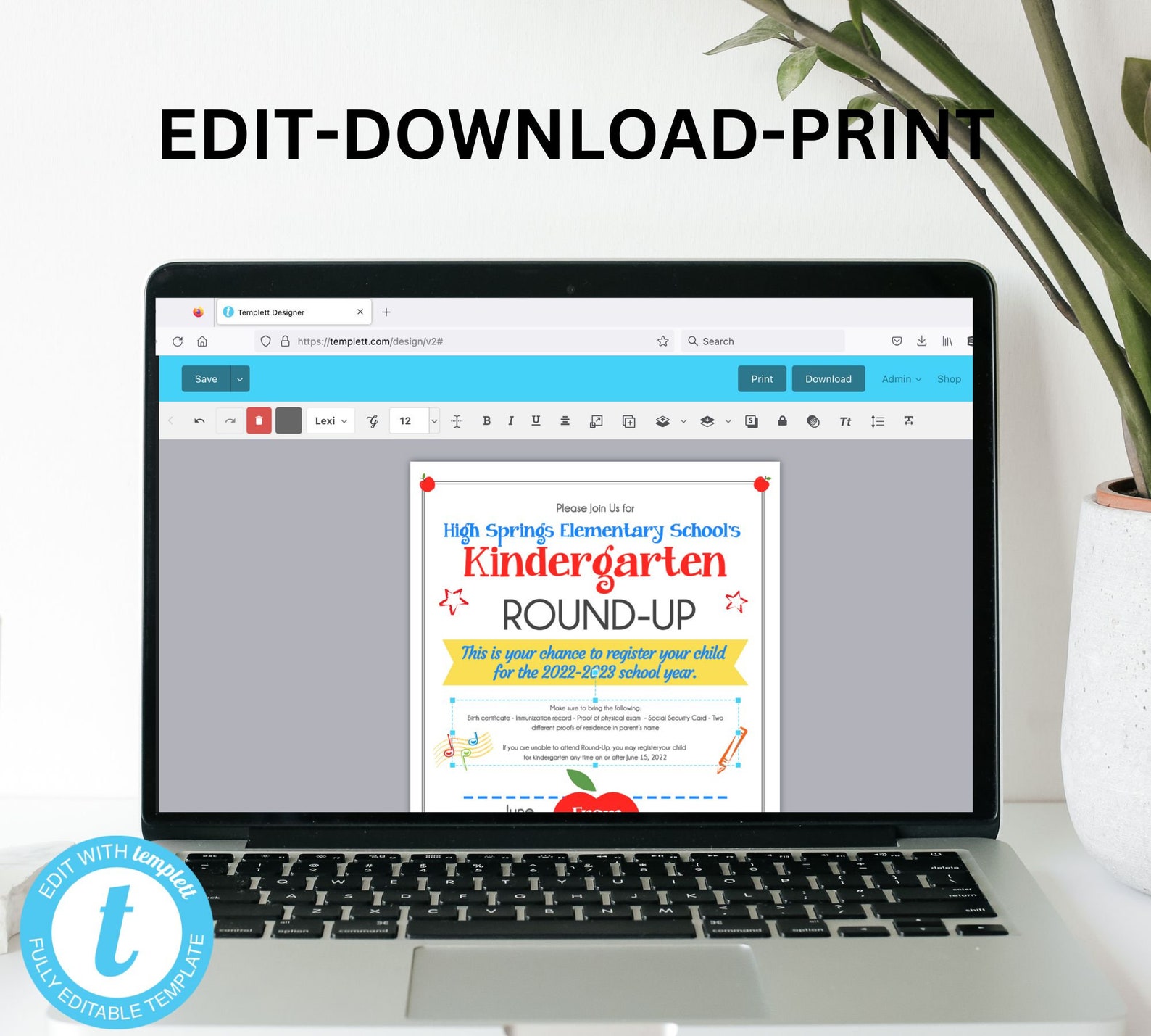 Kindergarten Round-up Event Flyer Template | School Enrollment Flyer ...