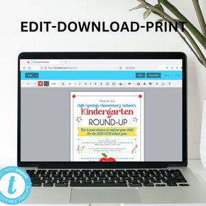 Kindergarten Round-up Event Flyer Template | School Enrollment Flyer ...