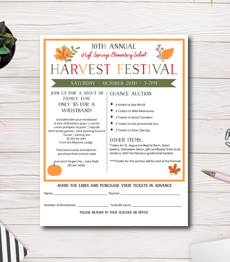 Harvest Festival Flyer Fall Festival Flyer School Church - Etsy