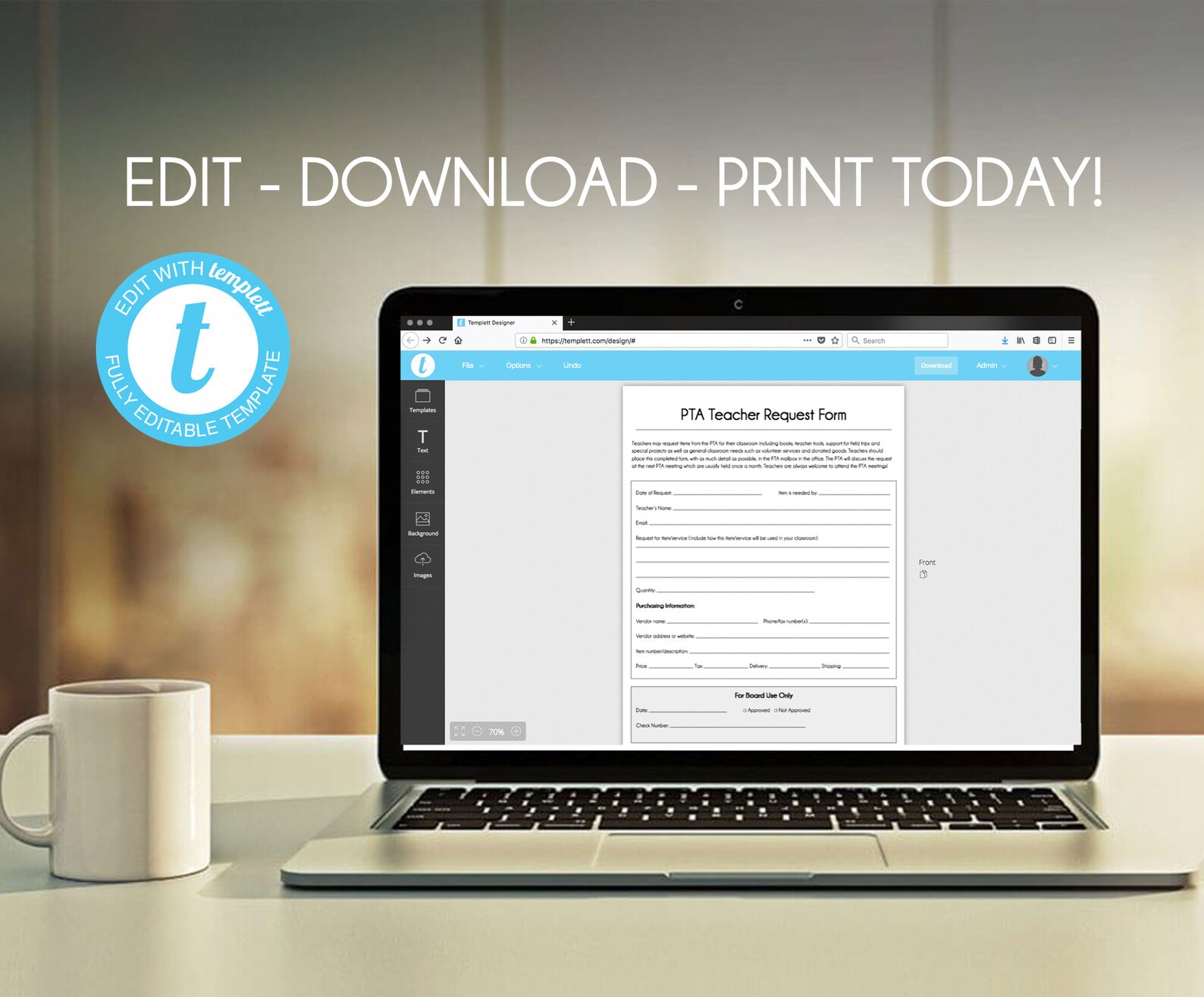 Teacher Request Form Template, PTA, PTSA, PTO Printable File, 8.5" X 11 ...