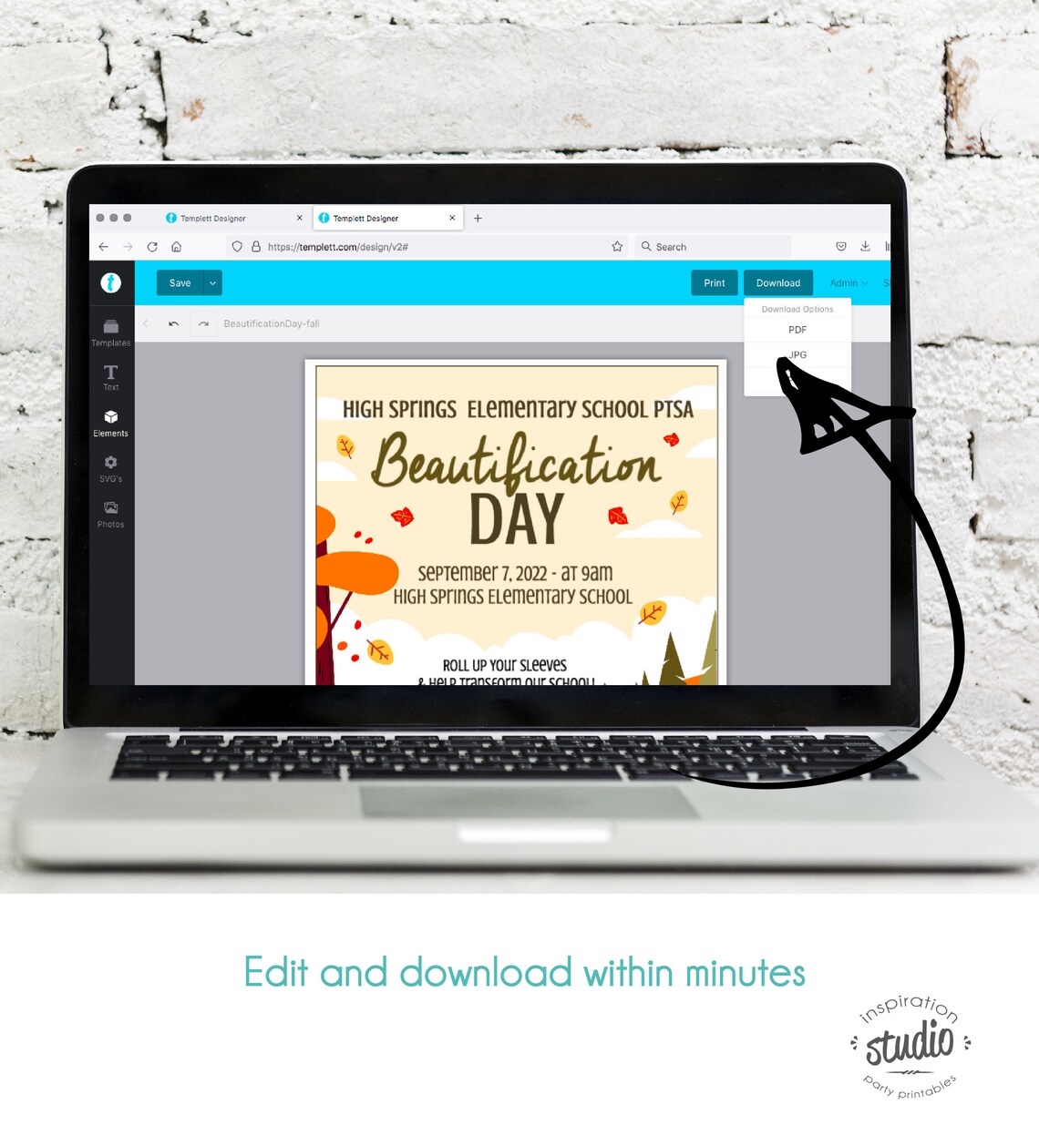 Fall Beautification Day Flyer and Poster | School Clean up Day Flyer ...