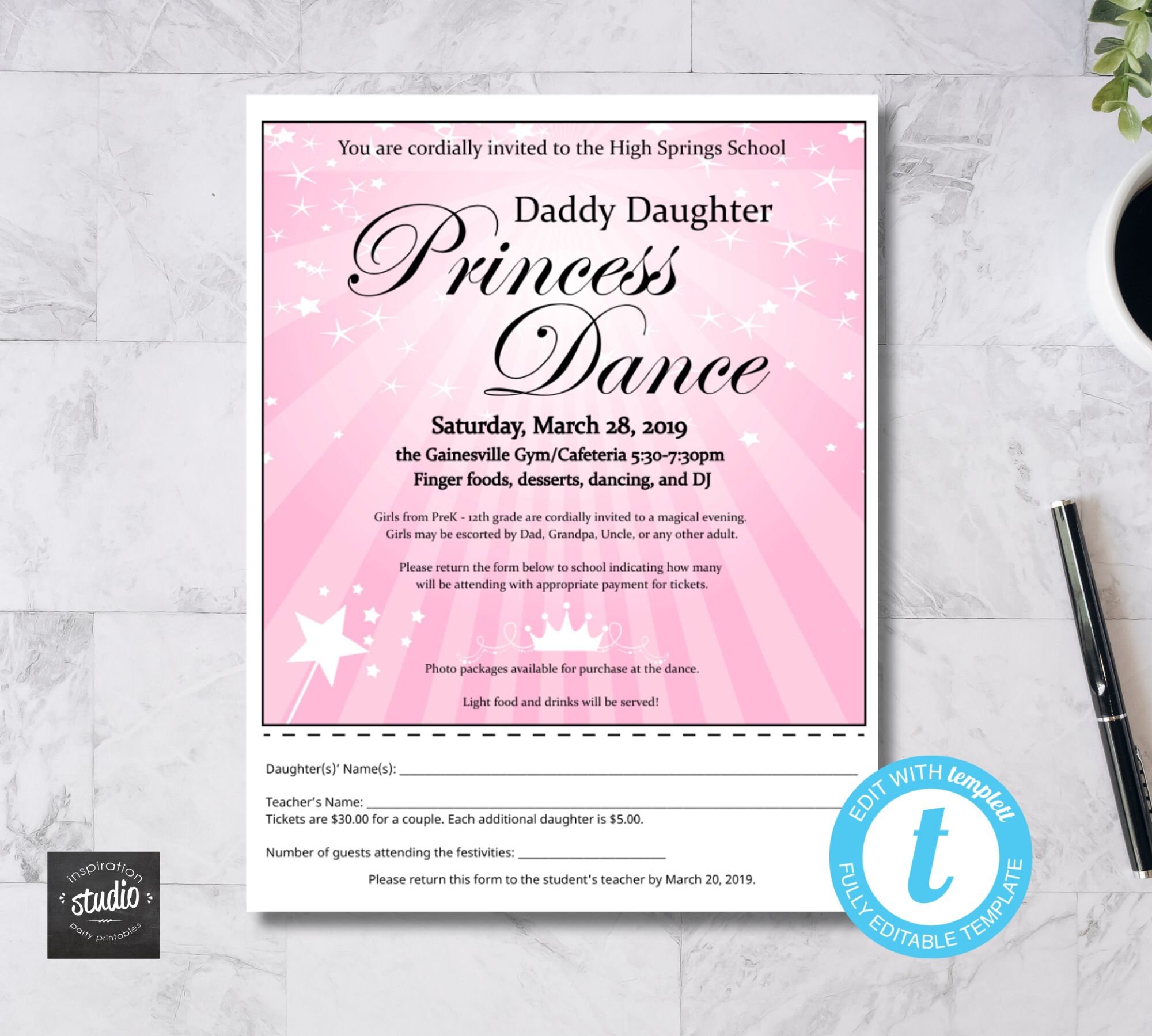 Father Daughter Ball Dance Flyer Daddy Daughter Glow Dance | Brigham