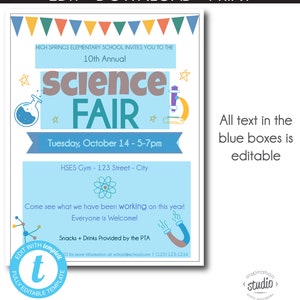 Science Fair Event Flyer Template, School Science Night Flyer Template ...