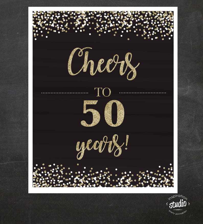 Cheers To 50 Years 50th Birthday Poster Anniversary Poster Etsy Israel