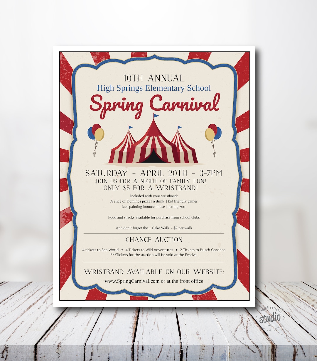 Spring Carnival Flyer, Spring Festival Flyer | Big Top | School, Church ...