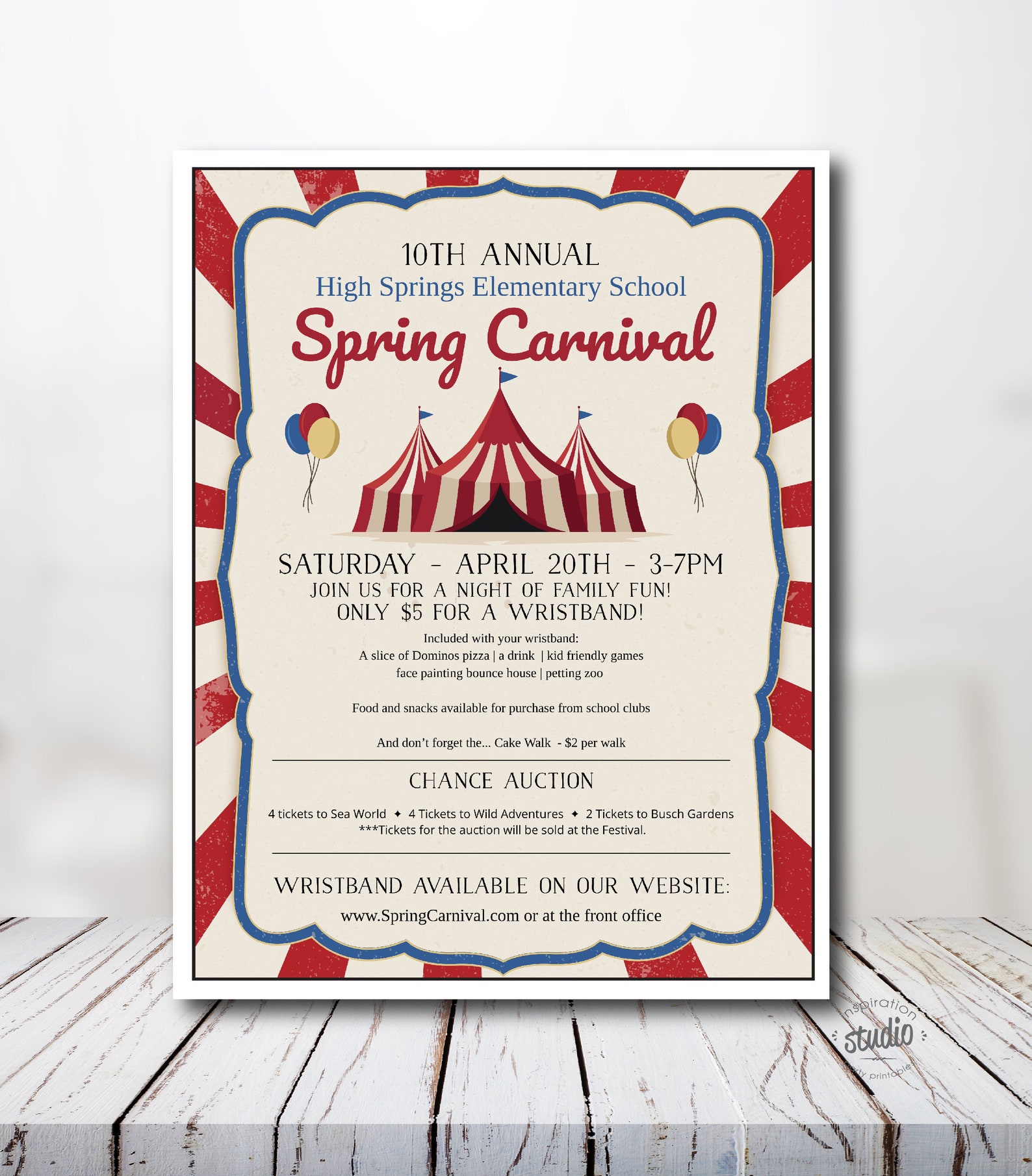 Spring Carnival Flyer Spring Festival Flyer Big Top School - Etsy