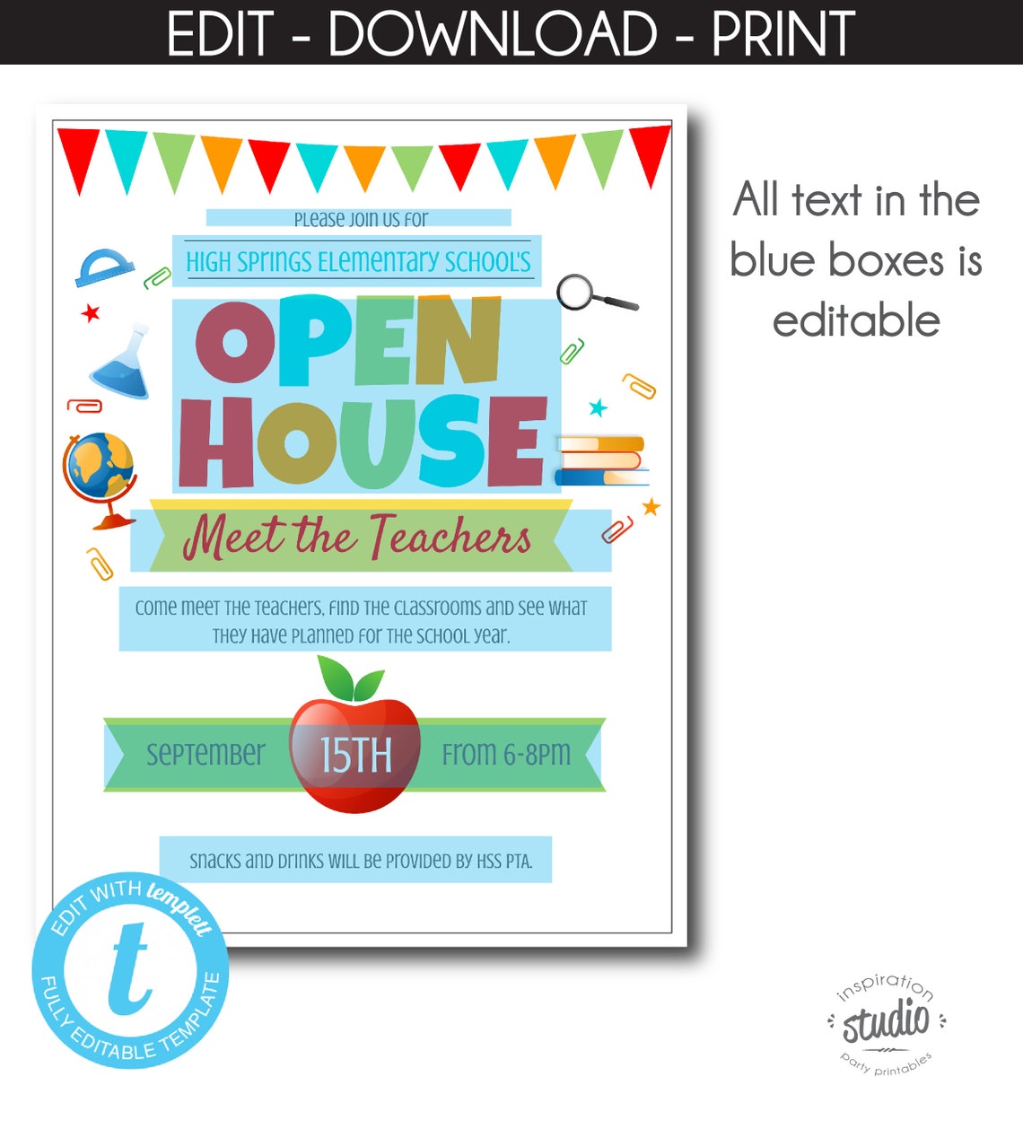 School Open House Flyer Template Back to School Flyer PTA - Etsy